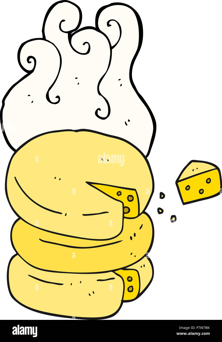 freehand drawn cartoon cheese wheel Stock Vector Image & Art - Alamy