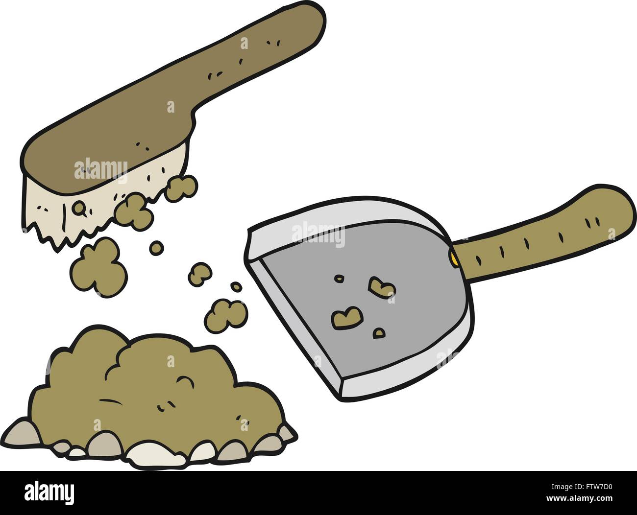 freehand drawn cartoon dust pan and brush Stock Vector Image & Art - Alamy