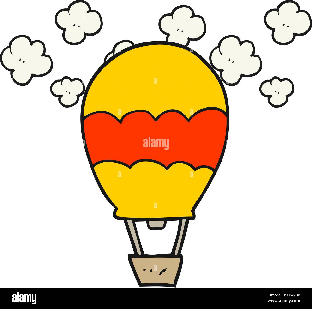 freehand drawn cartoon hot air balloon Stock Vector Image & Art - Alamy