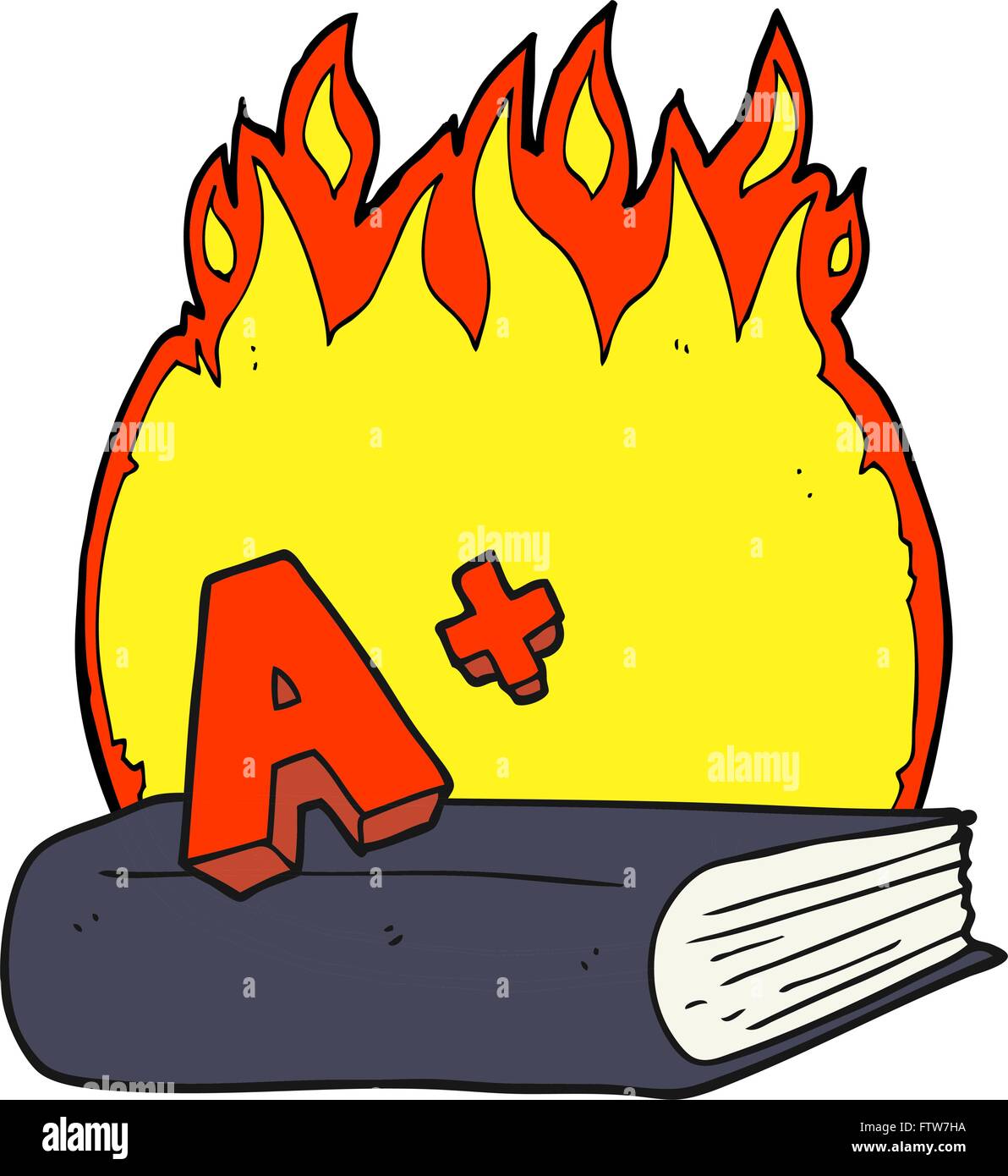 freehand drawn cartoon A grade symbol and book Stock Vector Image & Art ...