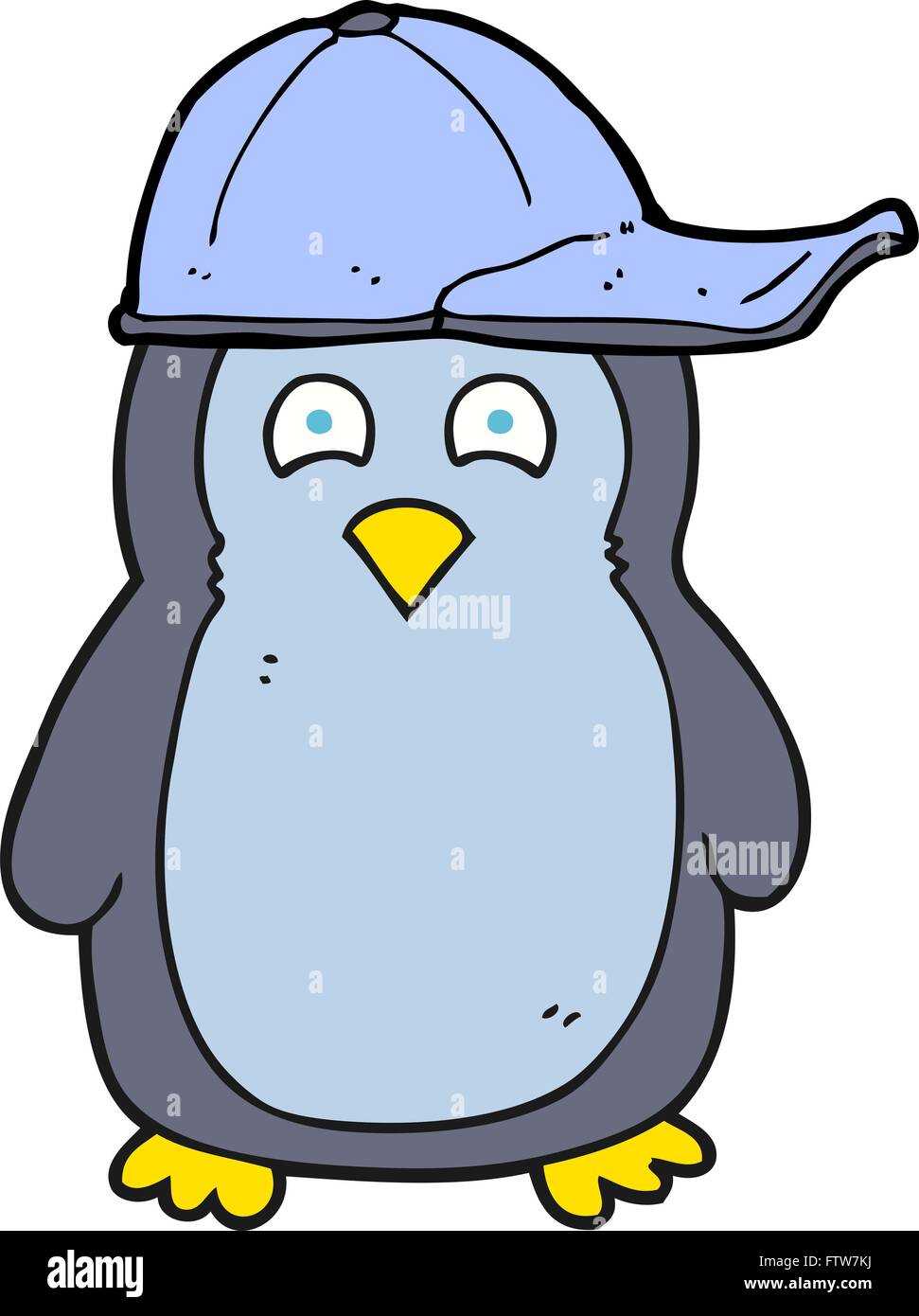 freehand drawn cartoon penguin wearing hat Stock Vector Image & Art - Alamy