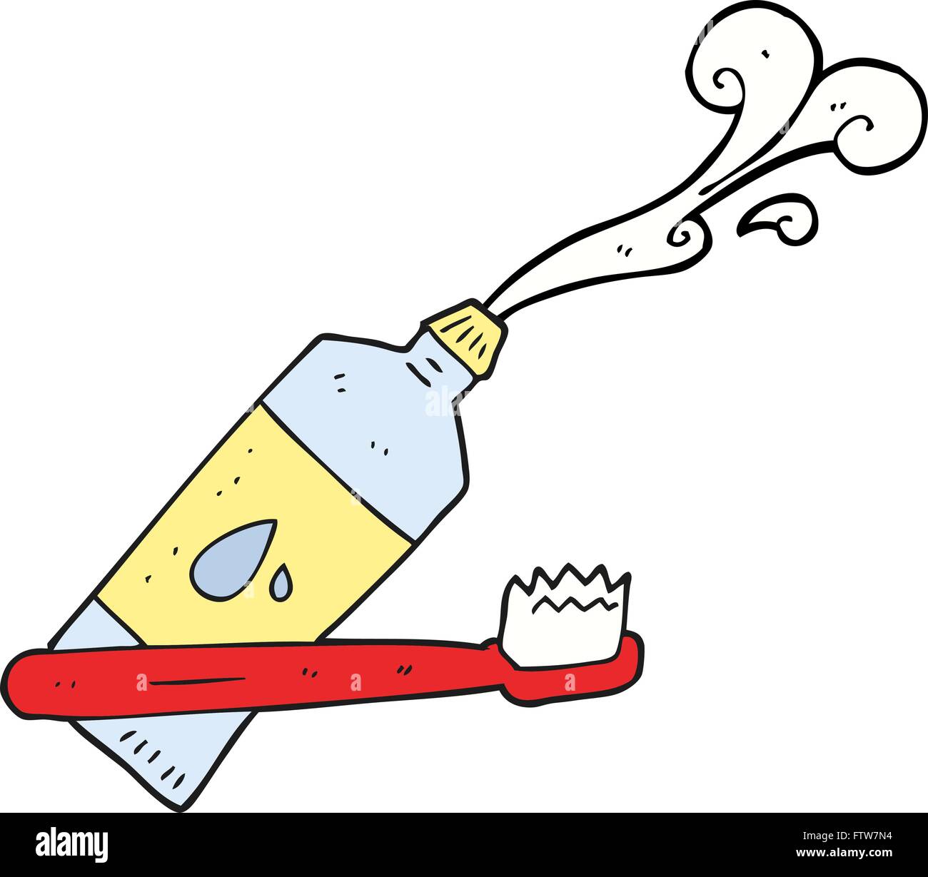 freehand drawn cartoon toothbrush and toothpaste Stock Vector Image ...