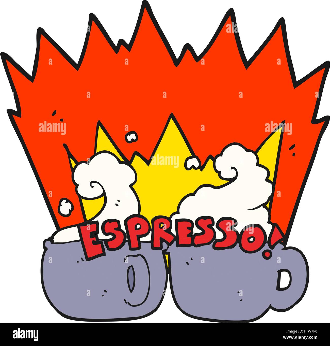 freehand drawn cartoon espresso Stock Vector Image & Art - Alamy