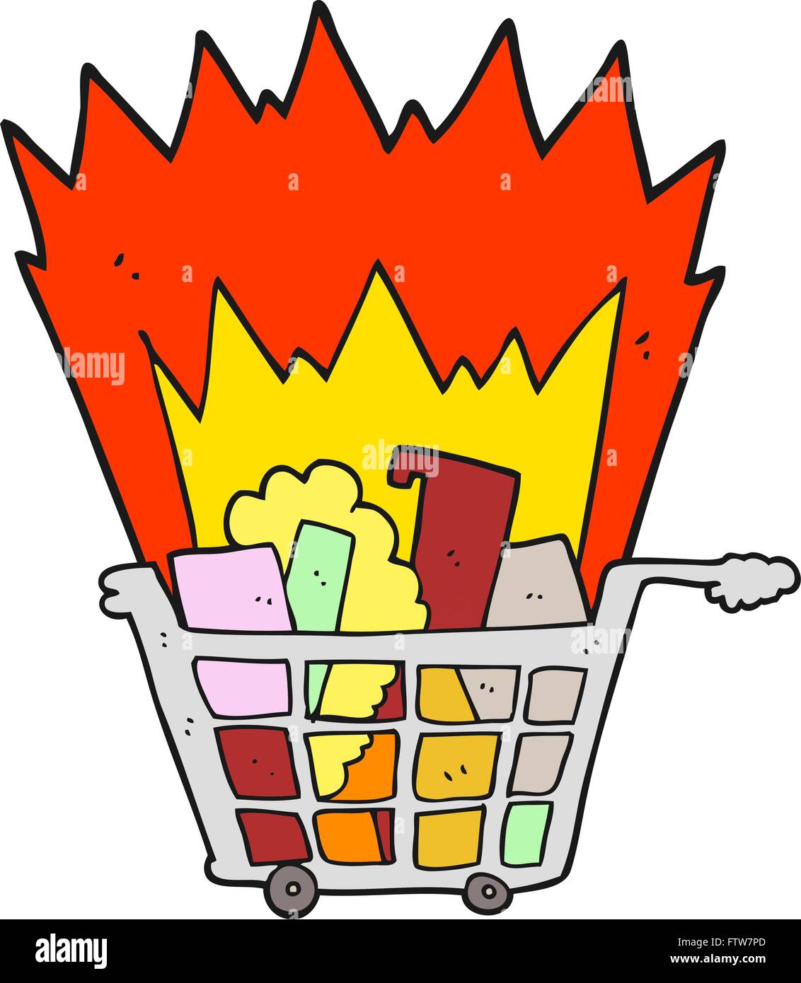 Freehand drawn cartoon shopping trolley hi-res stock photography and ...