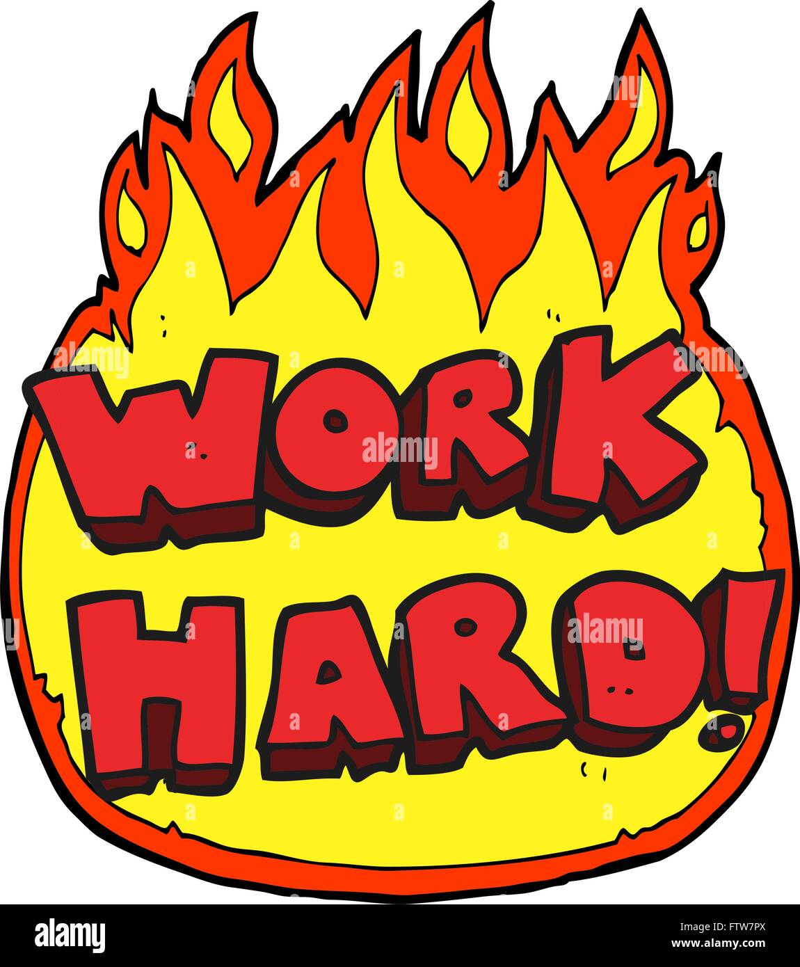 freehand drawn cartoon work hard symbol Stock Vector Image & Art - Alamy