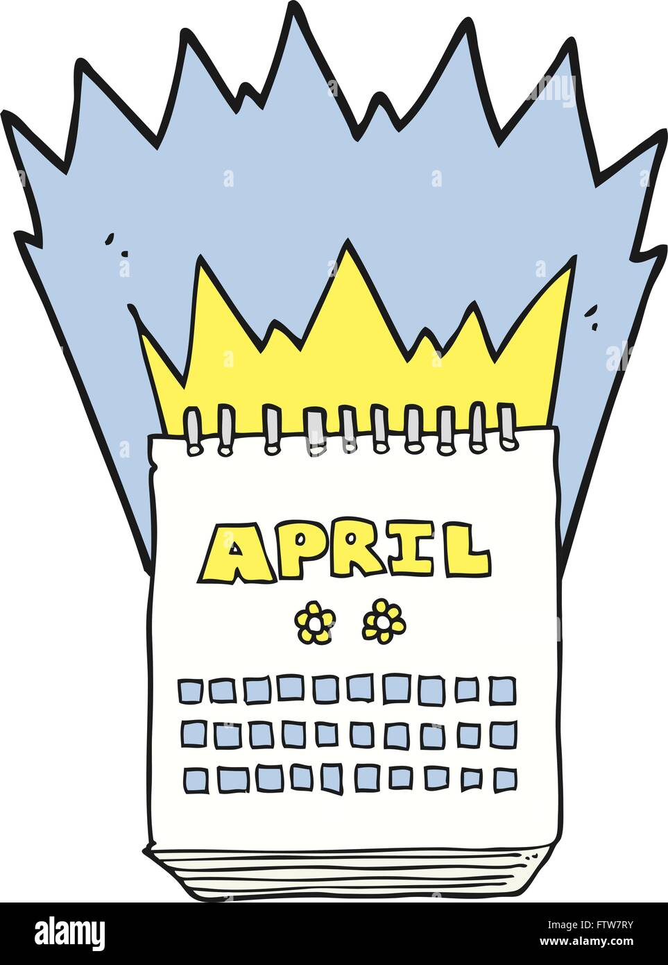 freehand drawn cartoon calendar showing month of April Stock Vector ...