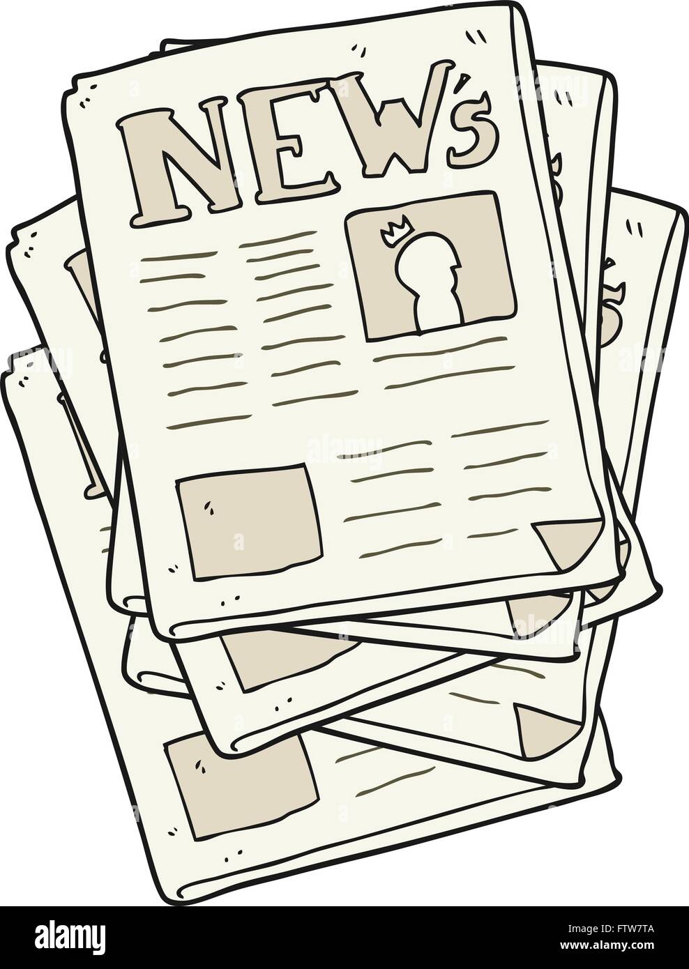 freehand drawn cartoon newspaper Stock Vector Image & Art - Alamy