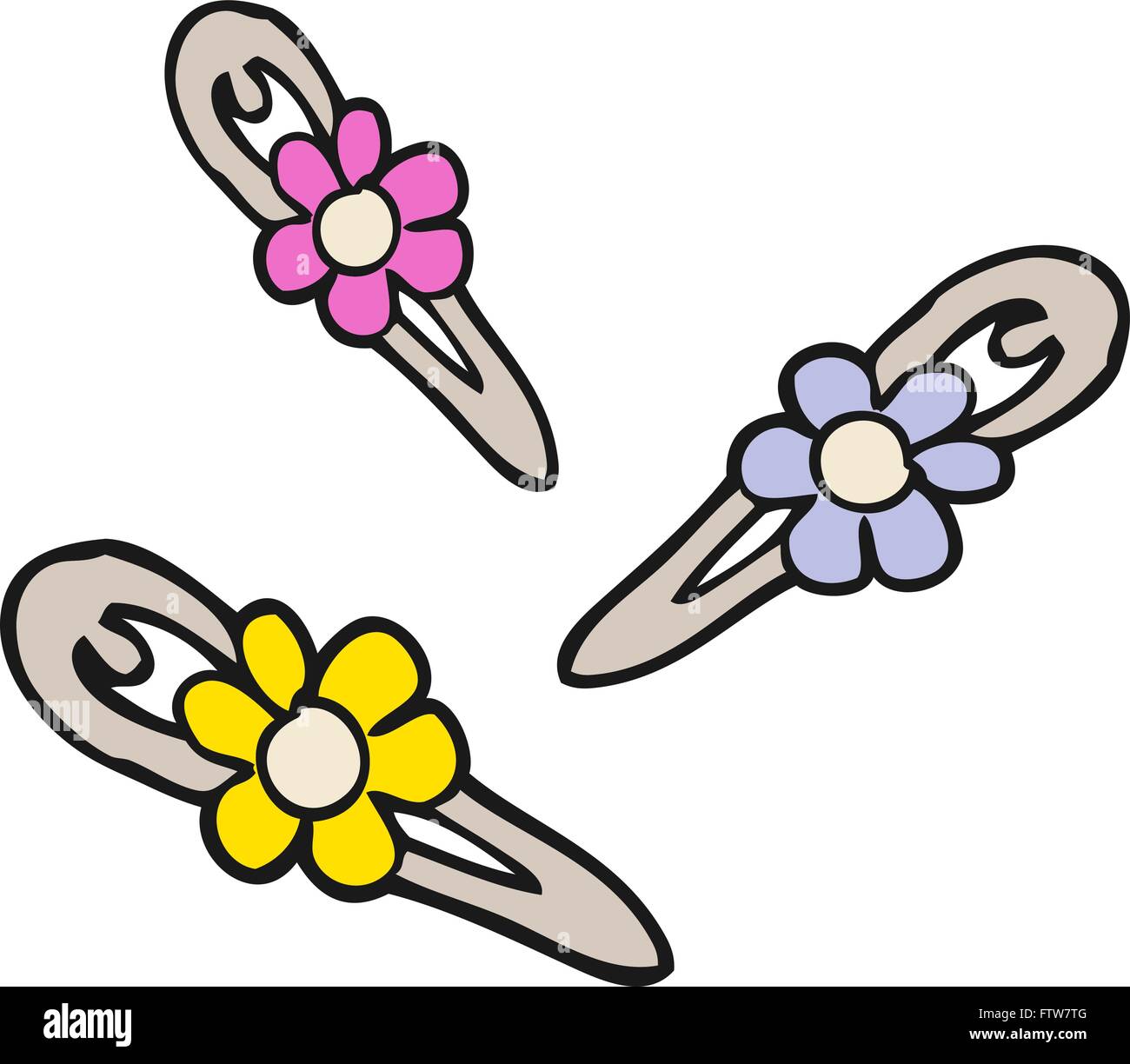 freehand drawn cartoon hair clips Stock Vector Image & Art - Alamy