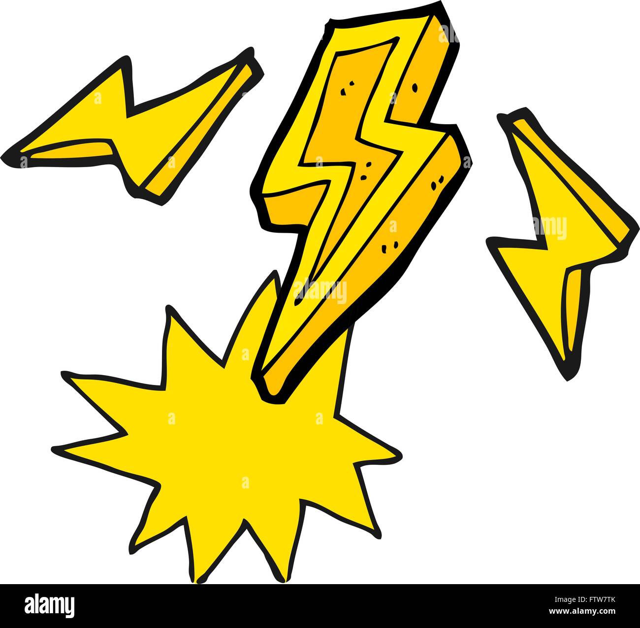 freehand drawn cartoon lightning bolt doodle Stock Vector Image & Art ...
