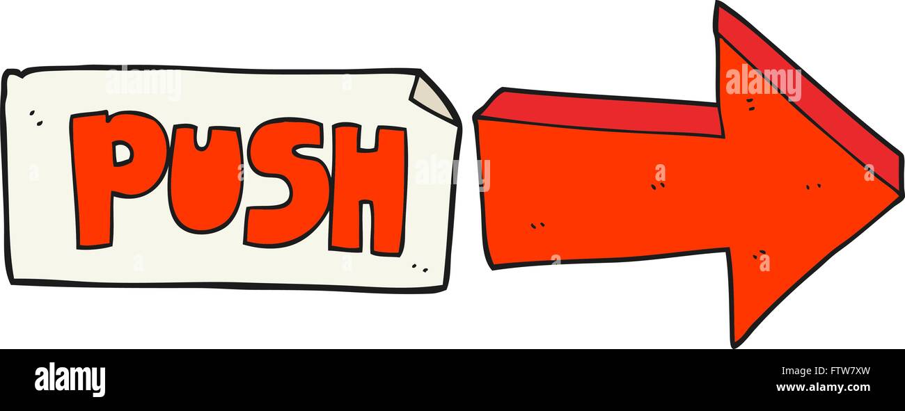 freehand drawn cartoon push door sign Stock Vector Image & Art - Alamy