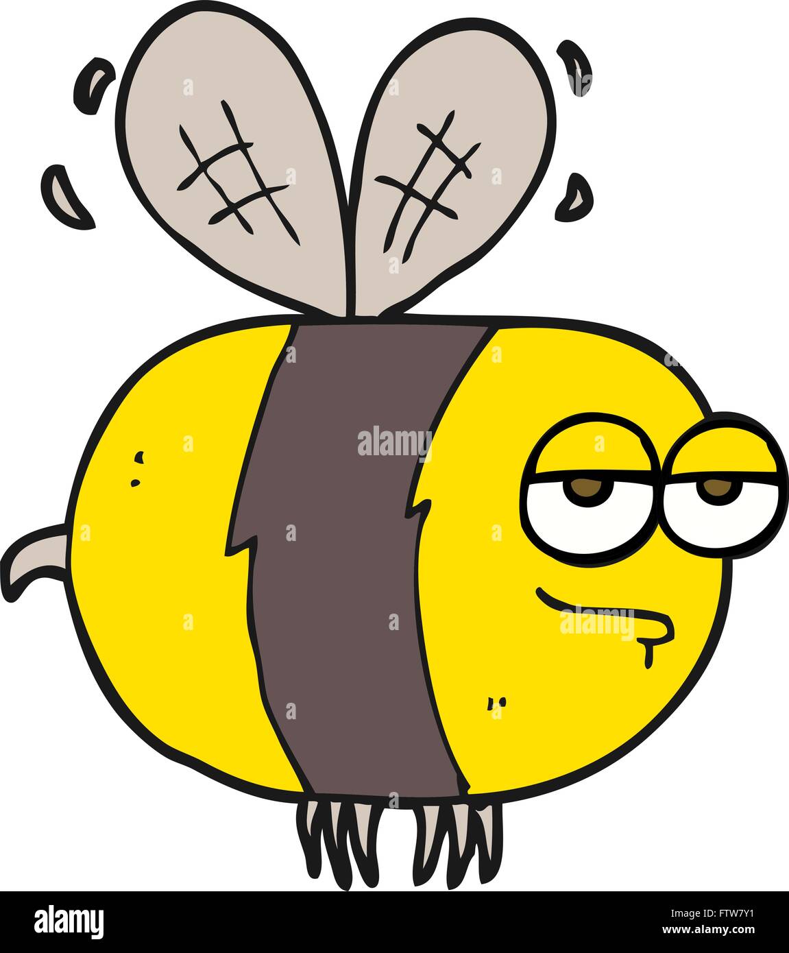 freehand drawn cartoon unhappy bee Stock Vector Image & Art - Alamy