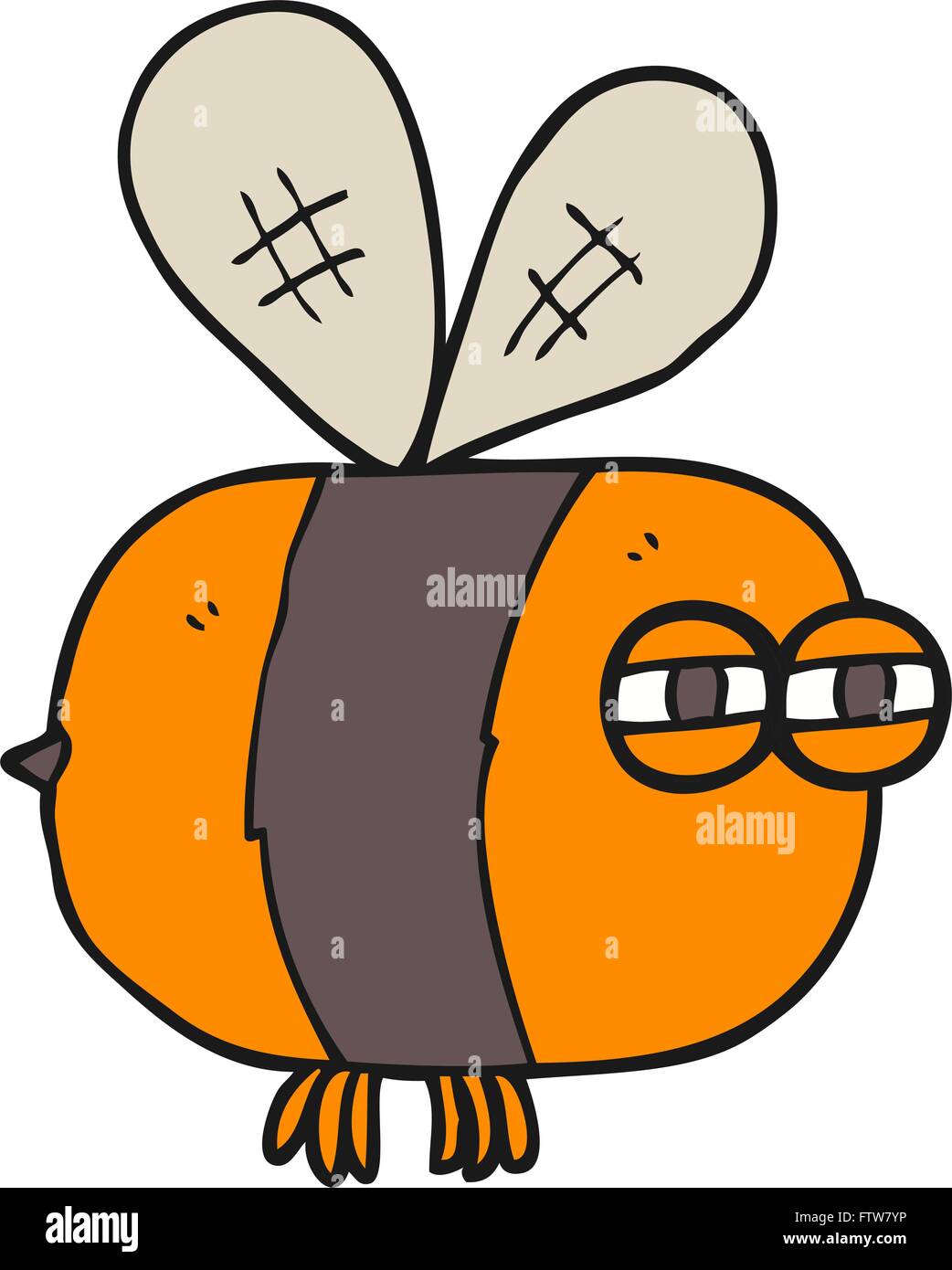 freehand drawn cartoon angry bee Stock Vector Image & Art - Alamy