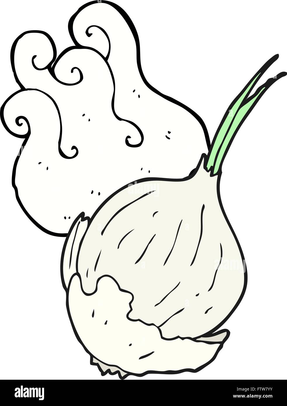 freehand drawn cartoon garlic Stock Vector Image & Art - Alamy