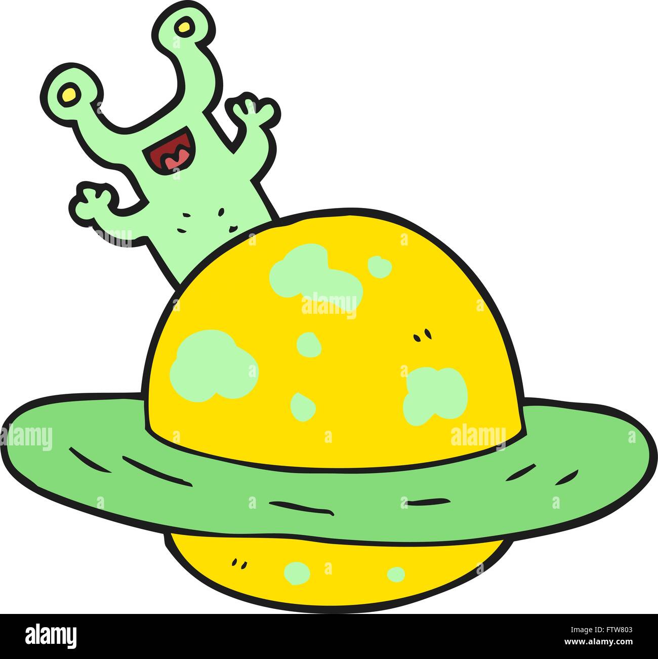 freehand drawn cartoon alien planet Stock Vector Image & Art - Alamy