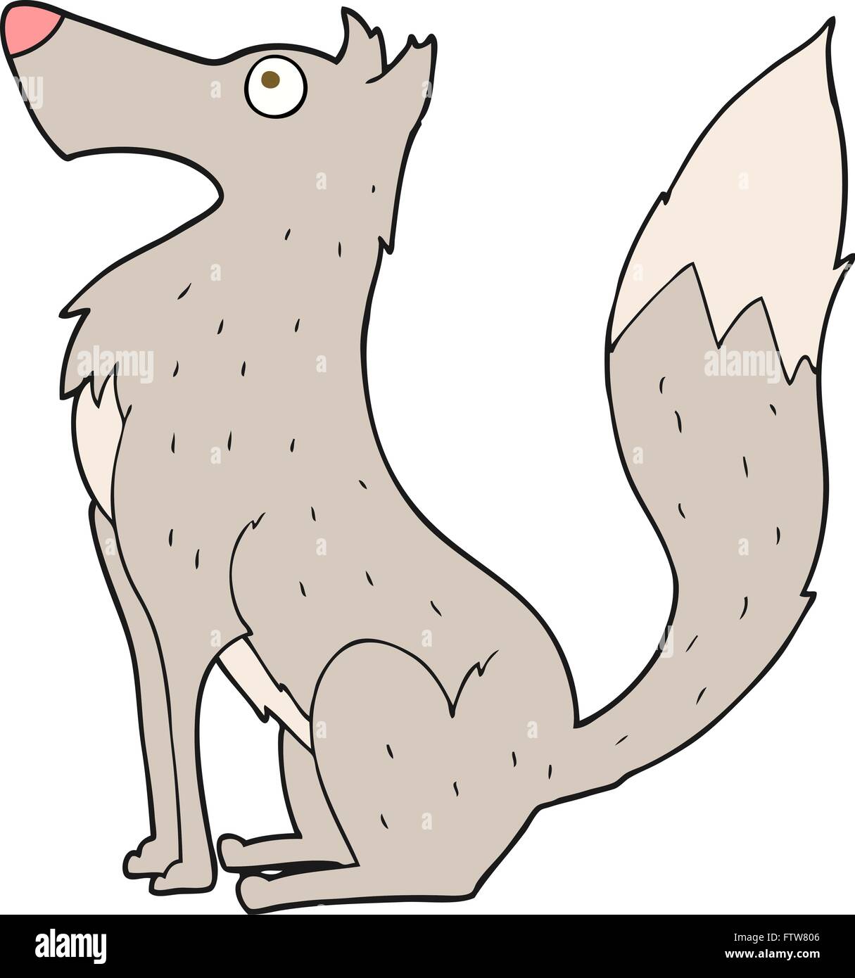 freehand drawn cartoon wolf Stock Vector Image & Art - Alamy
