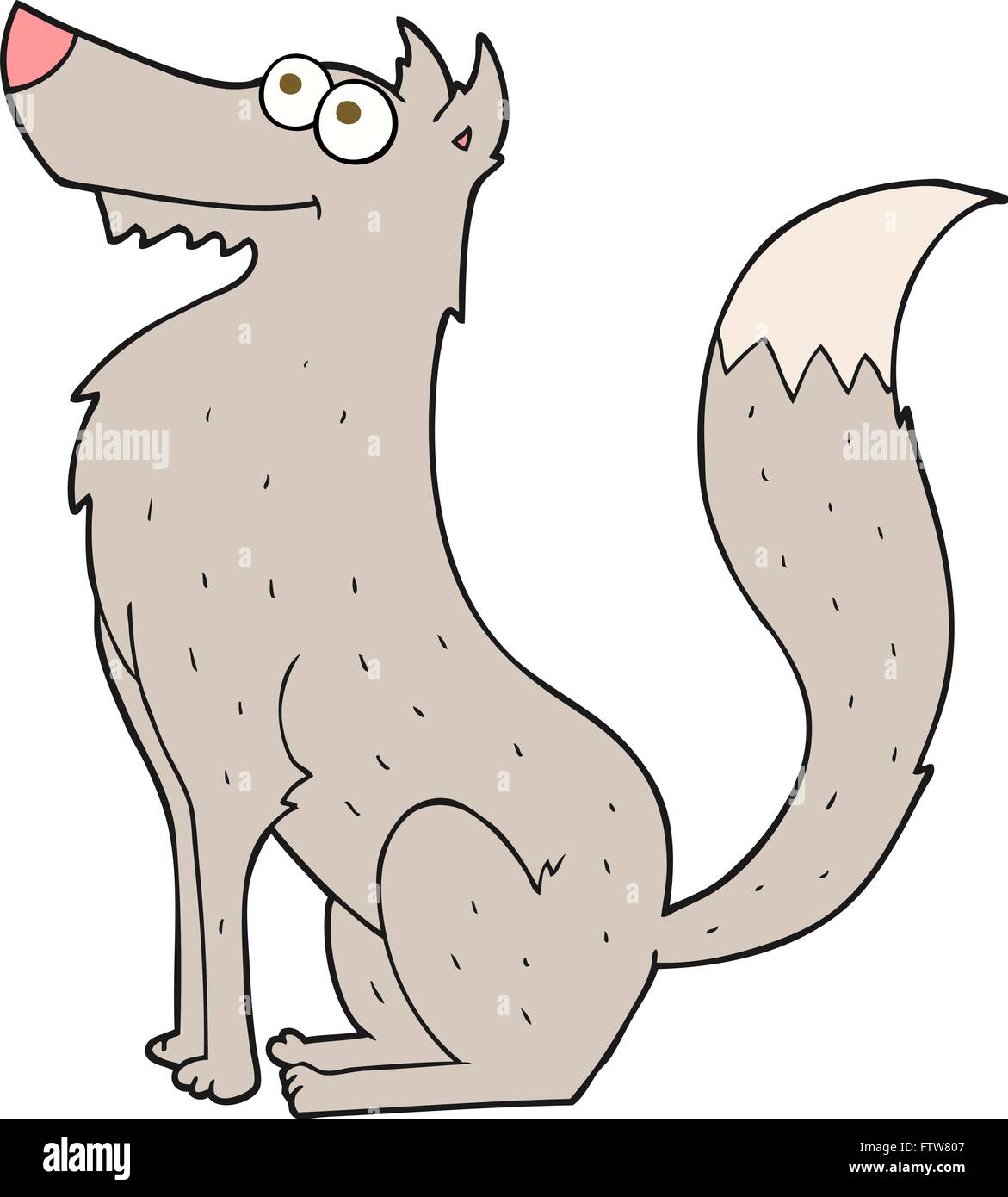 freehand drawn cartoon wolf Stock Vector Image & Art - Alamy