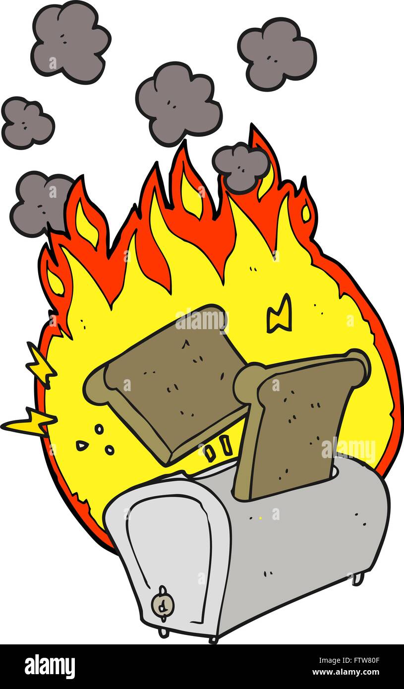 Cartoon toaster burning toast hi-res stock photography and images - Alamy