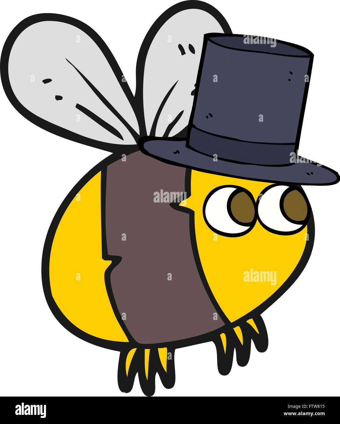 freehand drawn cartoon bee top hat Stock Vector Image & Art - Alamy