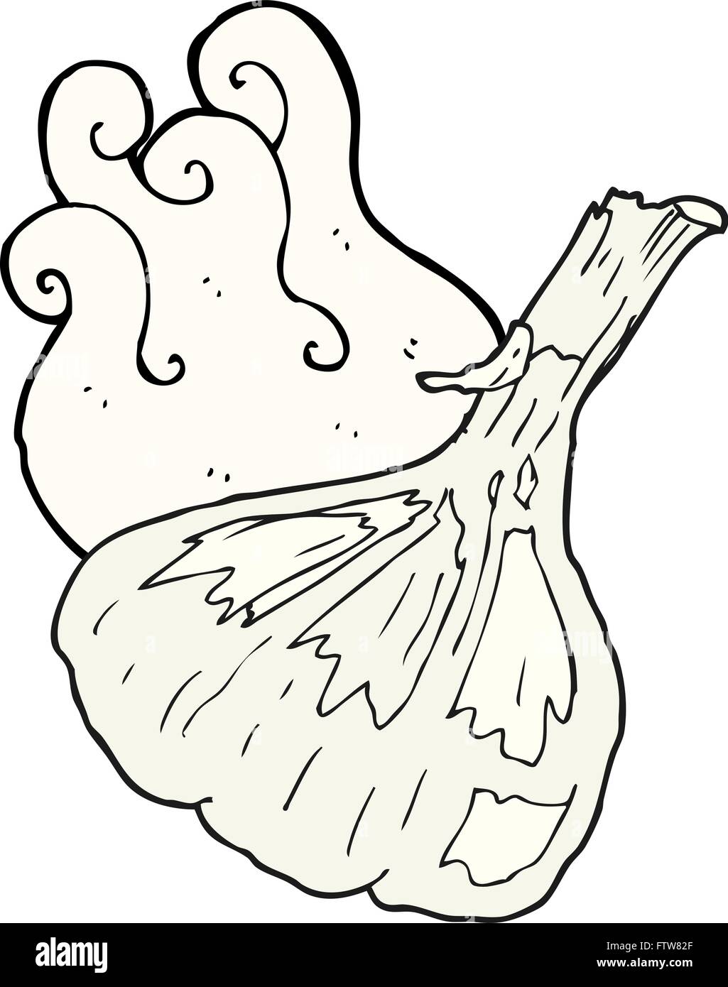 freehand drawn cartoon garlic Stock Vector Image & Art - Alamy