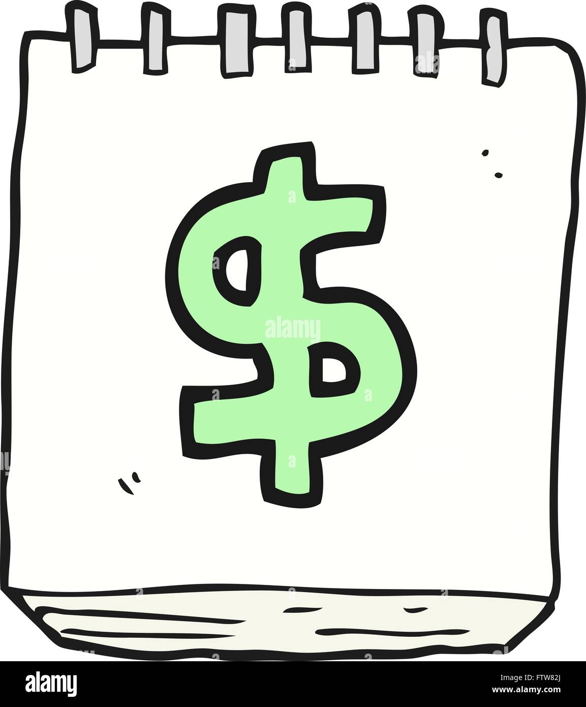 freehand drawn cartoon note pad with dollar symbol Stock Vector Image ...