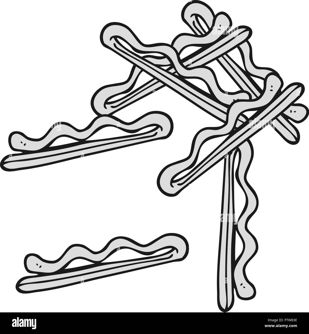 freehand drawn cartoon hair clips Stock Vector Image & Art - Alamy