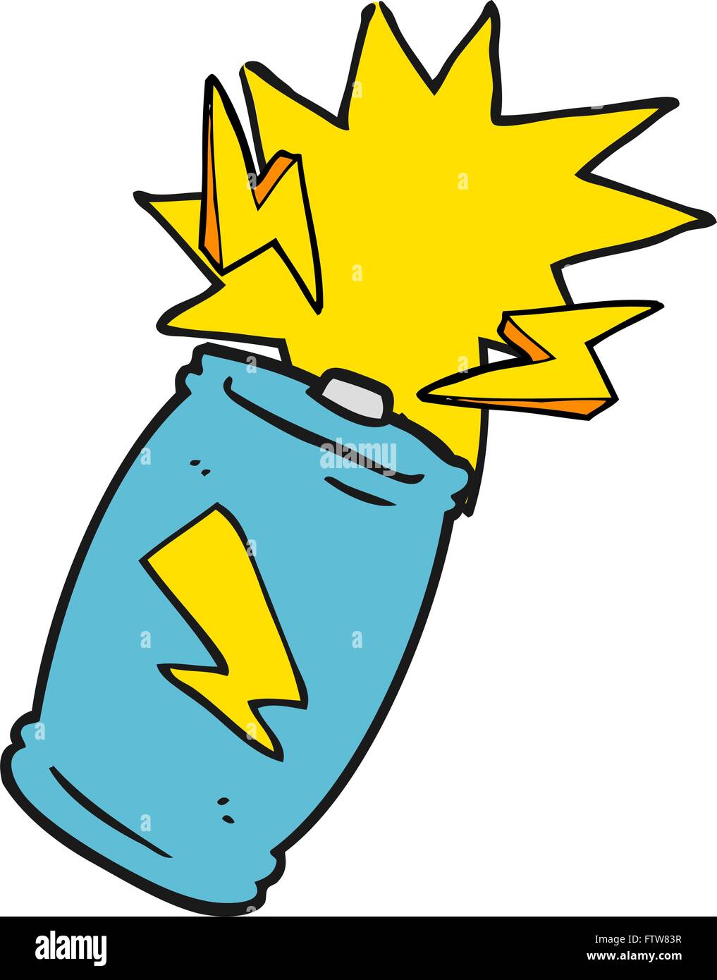 freehand drawn cartoon battery sparking Stock Vector Image & Art - Alamy