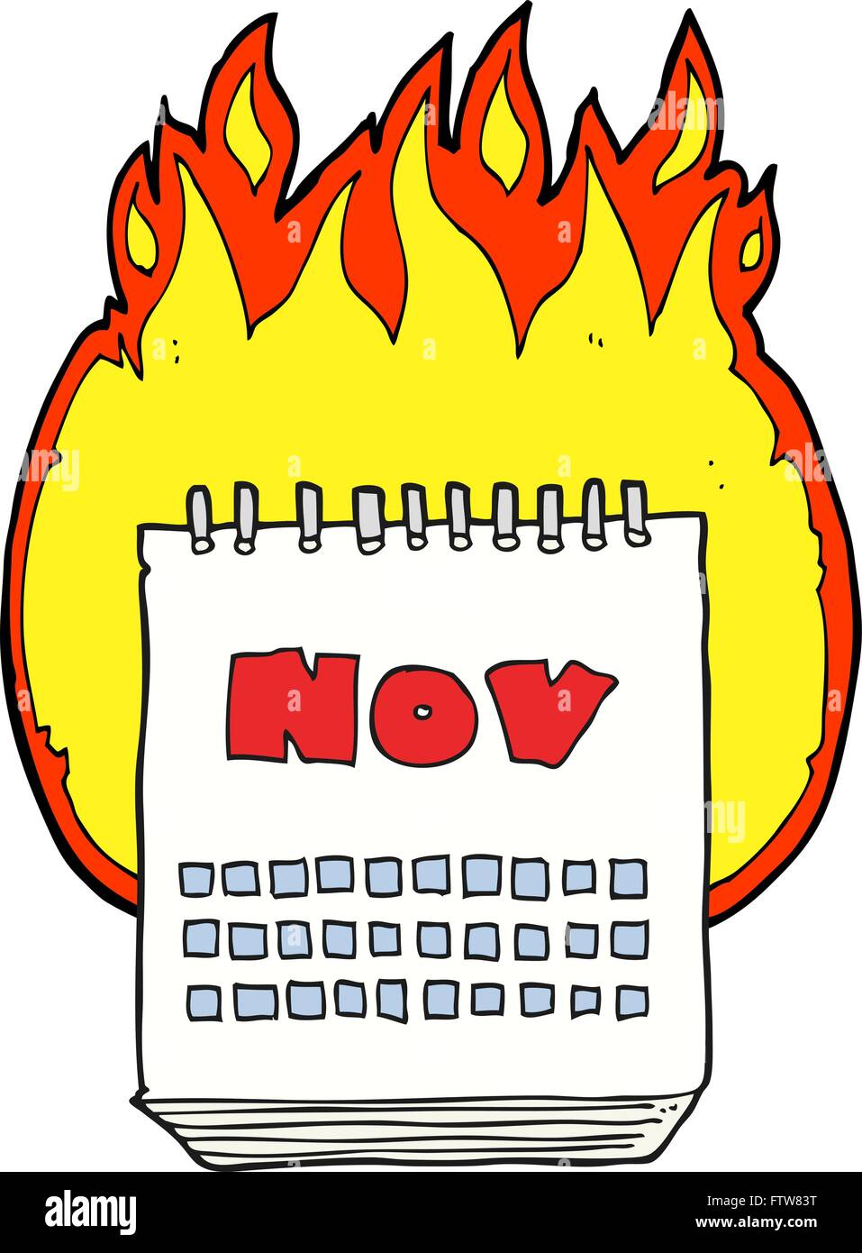 freehand drawn cartoon calendar showing month of november Stock Vector ...