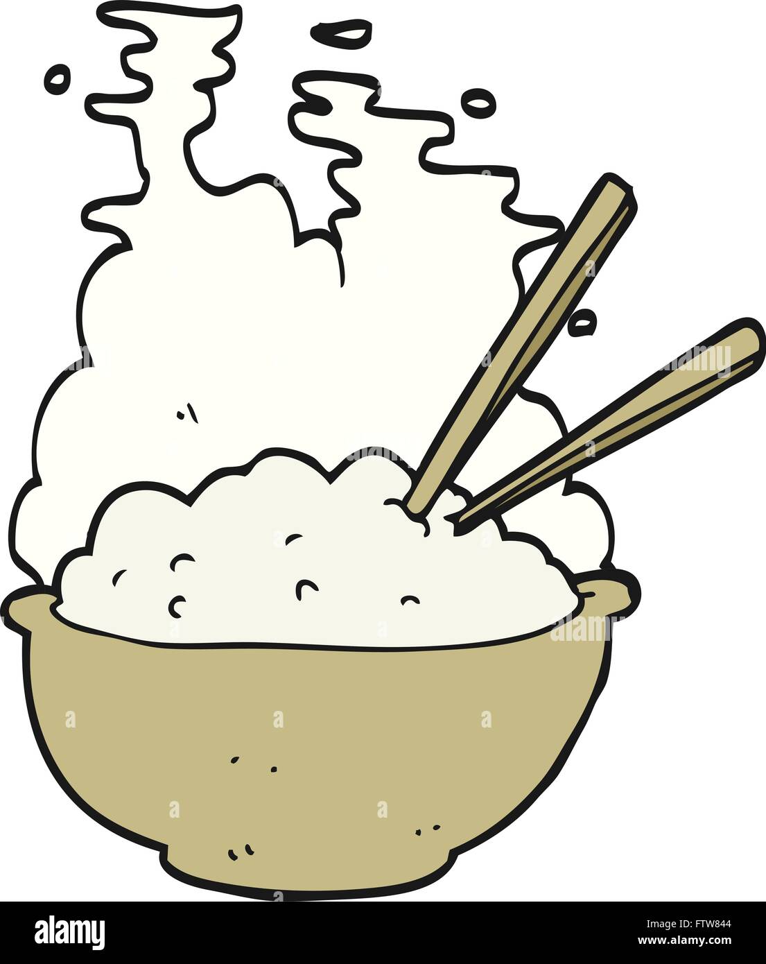 freehand drawn cartoon bowl of hot rice Stock Vector Image & Art - Alamy