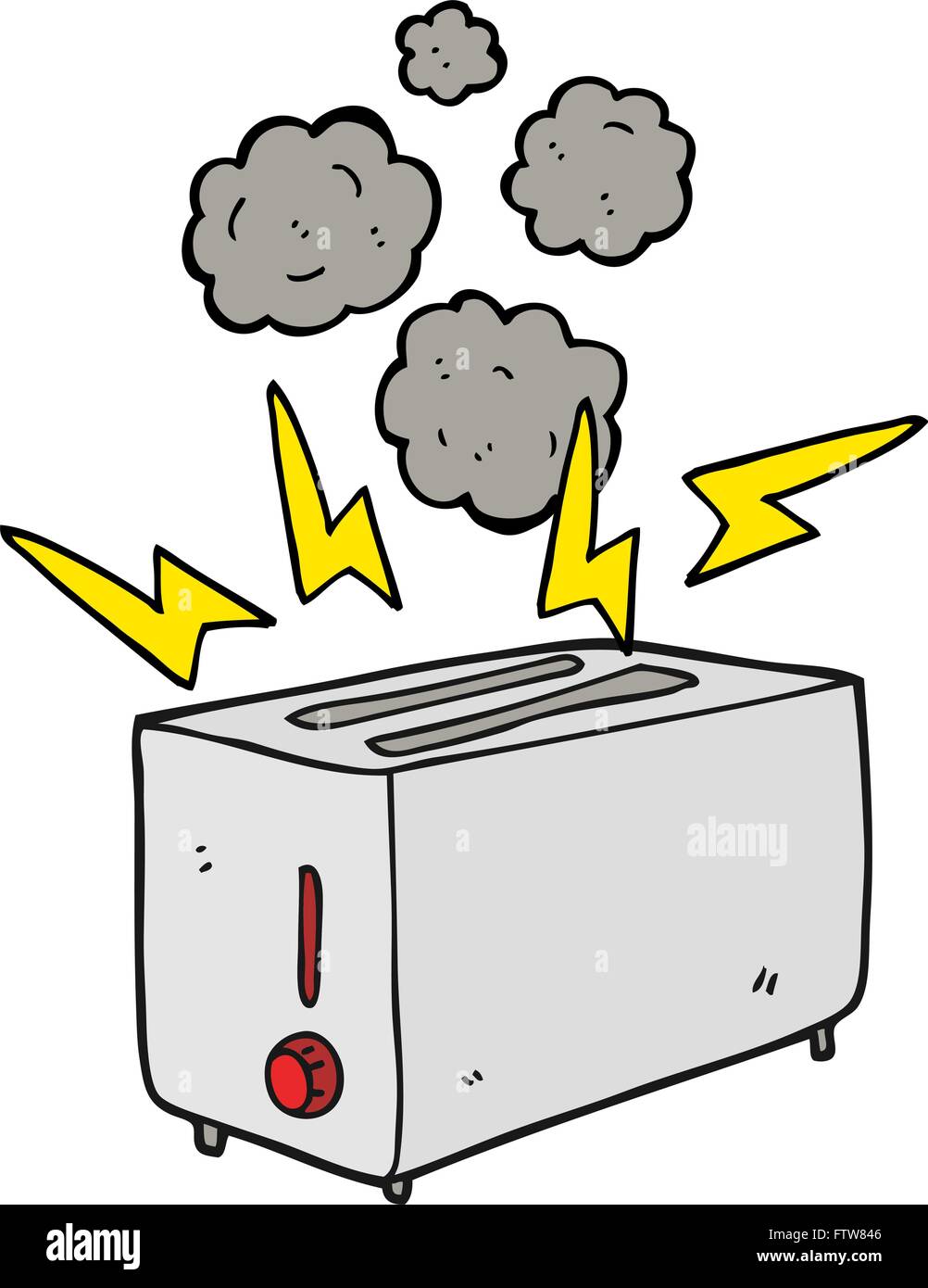 freehand drawn cartoon faulty toaster Stock Vector Image & Art - Alamy