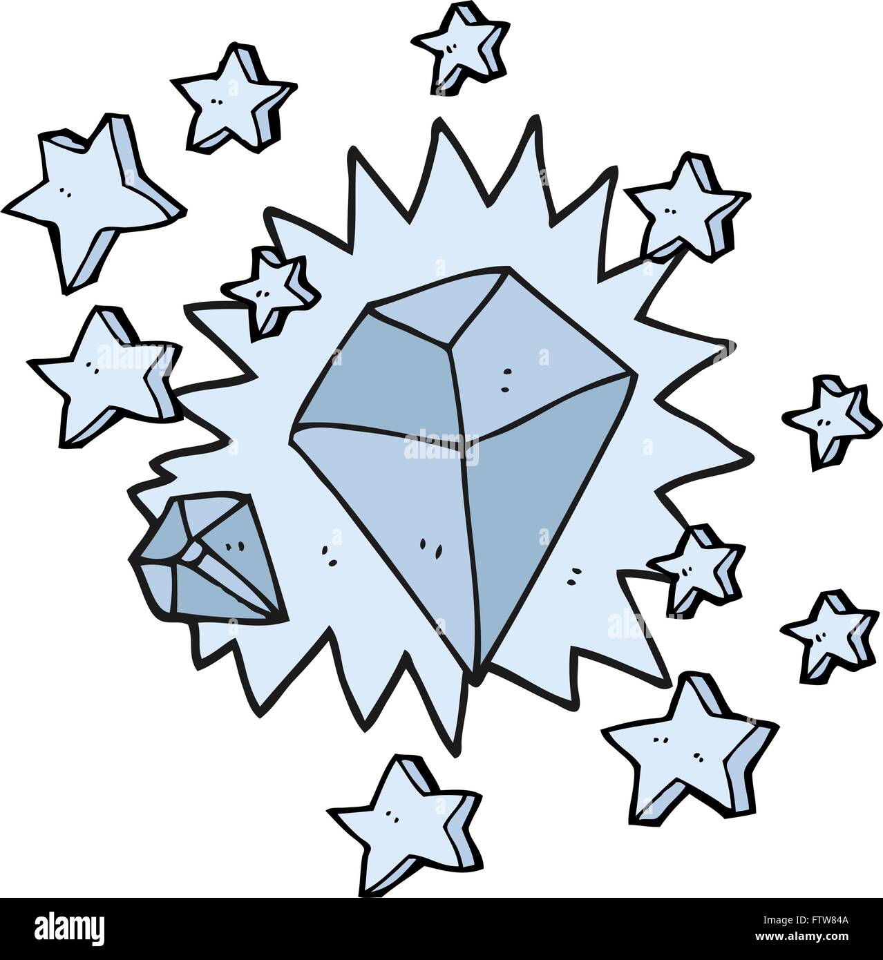 freehand drawn cartoon sparkling diamond Stock Vector Image & Art - Alamy