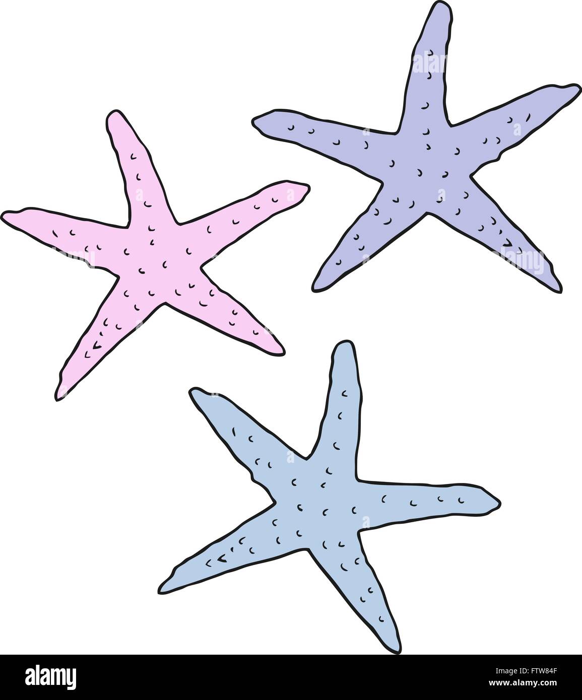 freehand drawn cartoon starfish Stock Vector Image & Art - Alamy