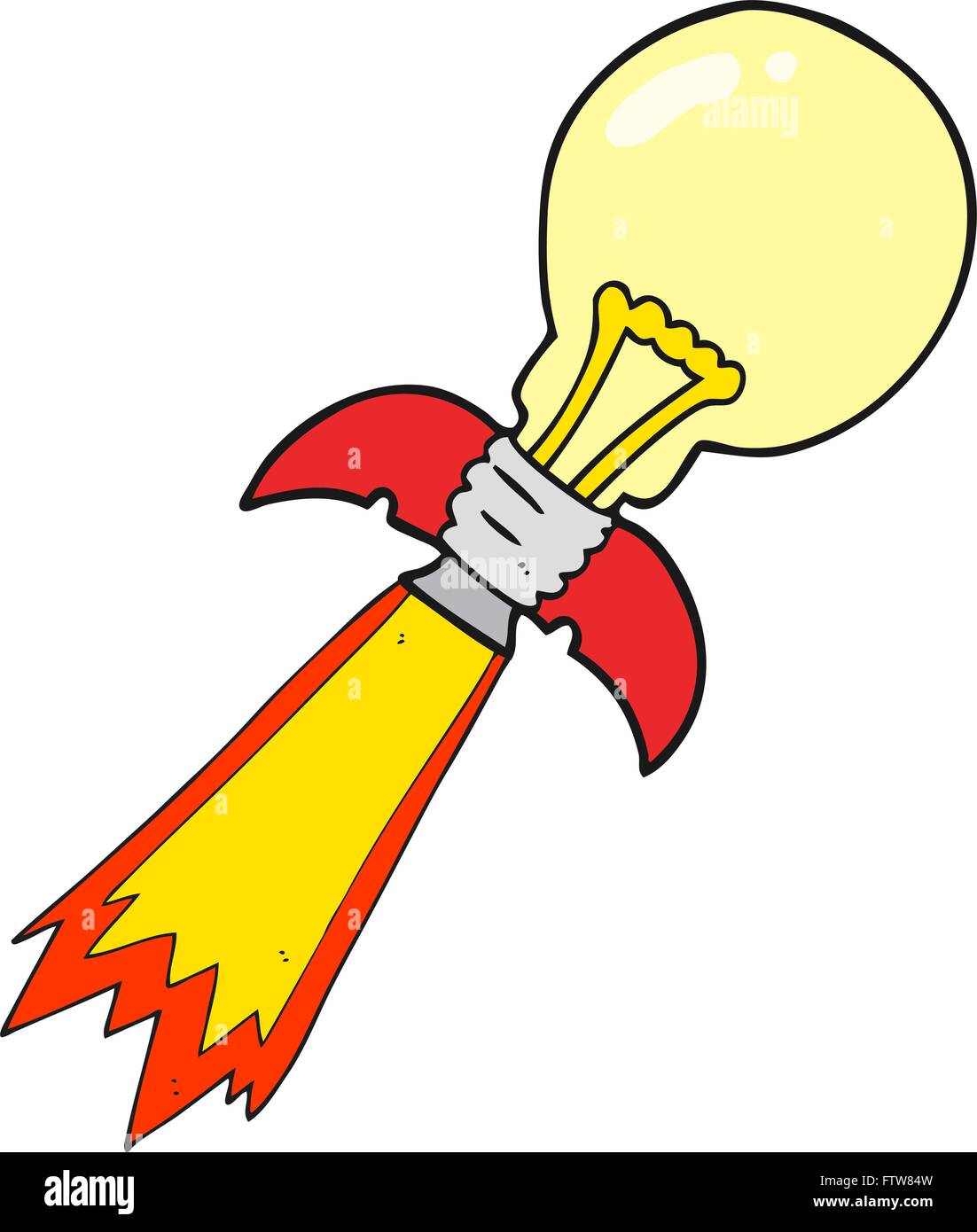 freehand drawn cartoon lightbulb rocket ship Stock Vector Image & Art ...