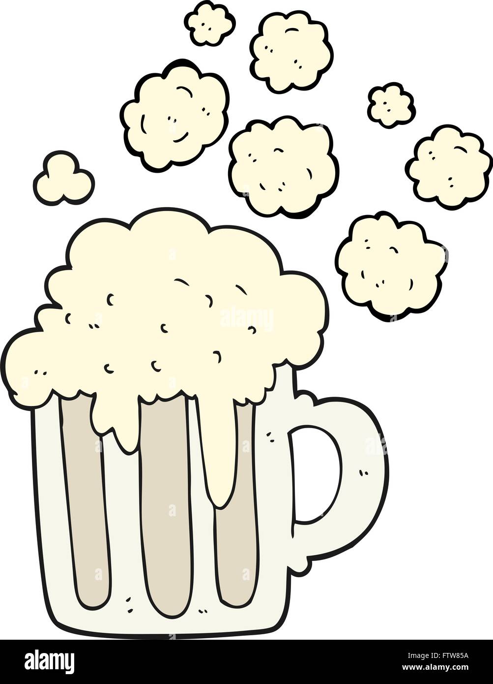 freehand drawn cartoon foamy beer Stock Vector Image & Art - Alamy