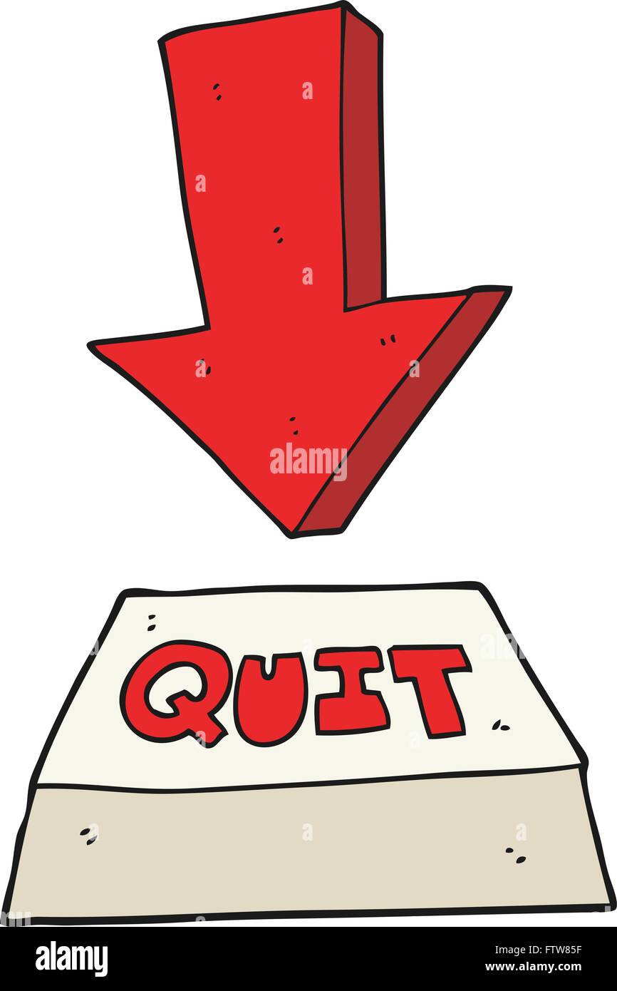 freehand drawn cartoon quit button Stock Vector Image & Art - Alamy