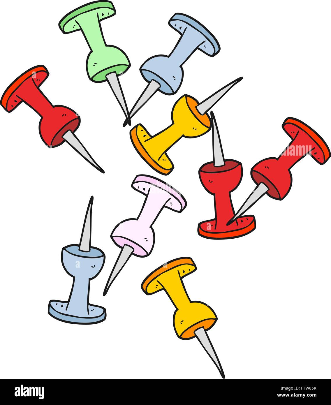 freehand drawn cartoon office tacks Stock Vector Image & Art - Alamy