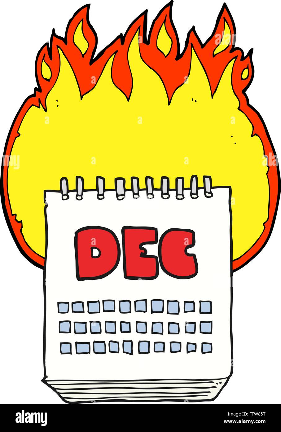 freehand drawn cartoon calendar showing month of december Stock Vector ...