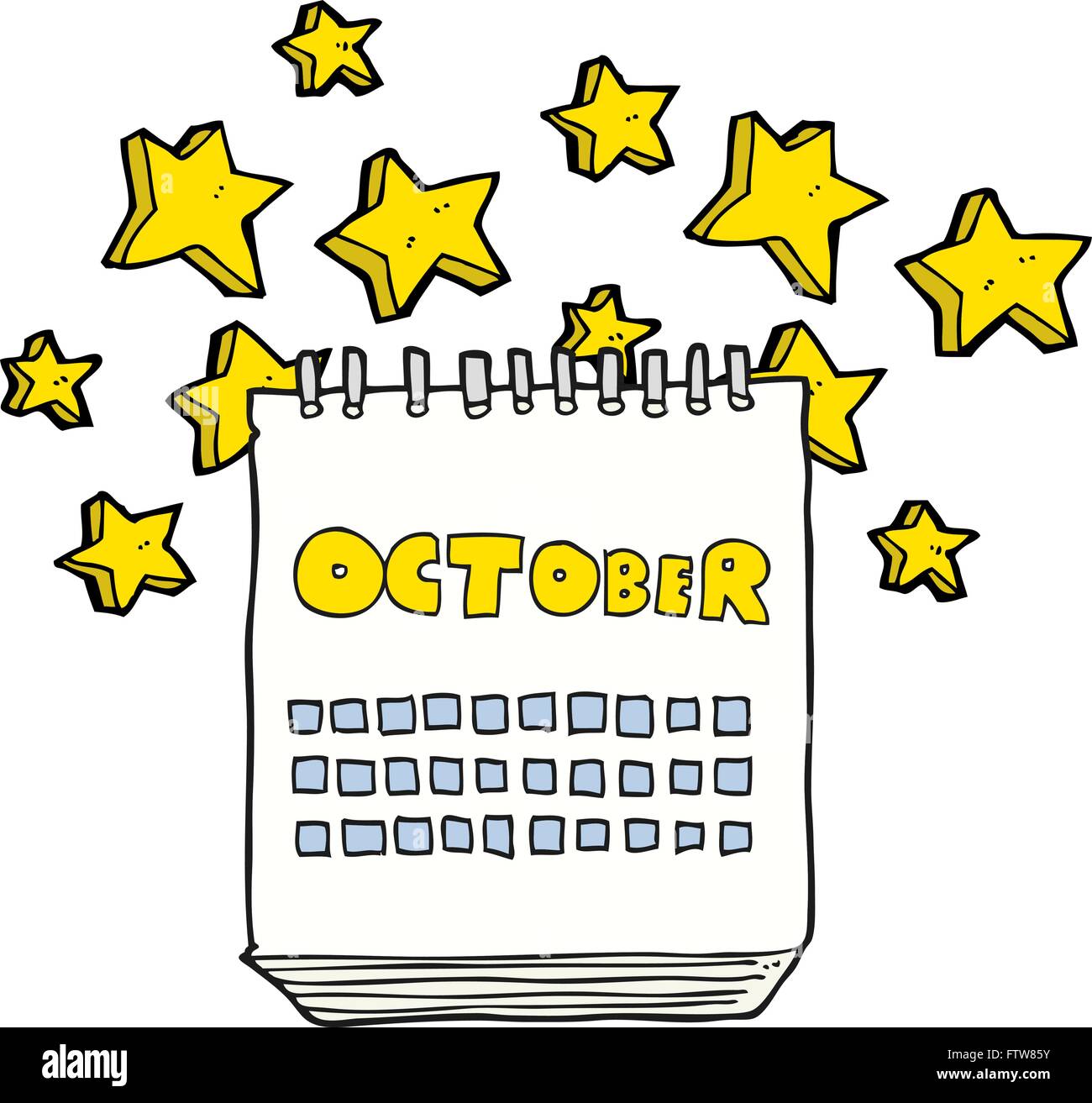 Freehand drawn cartoon calendar showing hi-res stock photography and ...