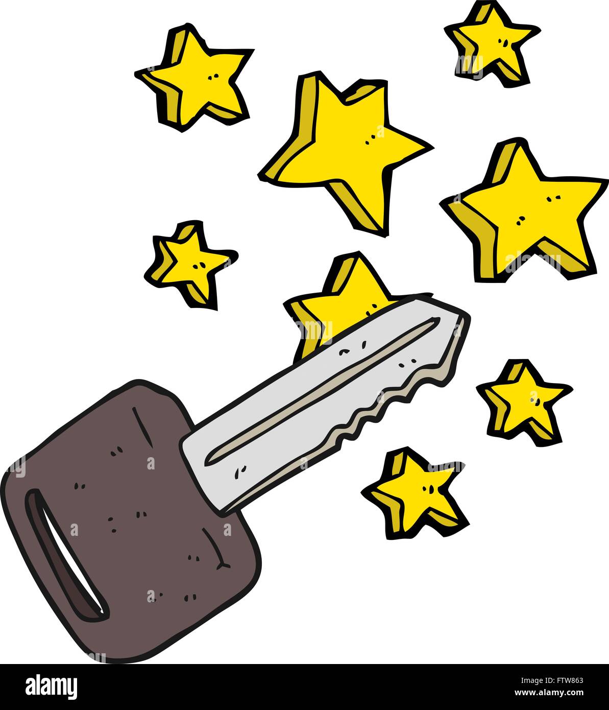 freehand drawn cartoon car key Stock Vector Image & Art - Alamy