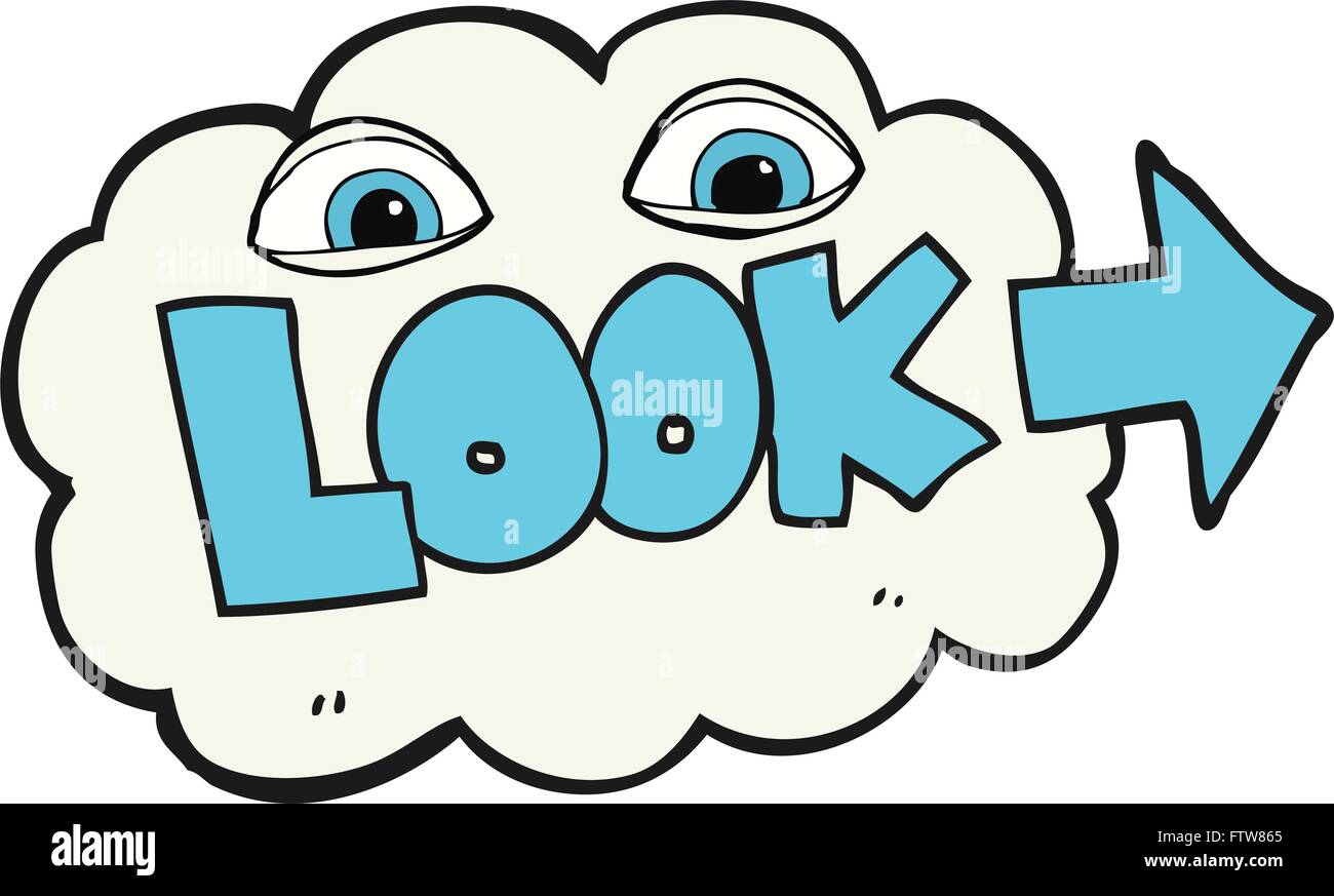 freehand drawn cartoon look pointing sign Stock Vector Image & Art - Alamy