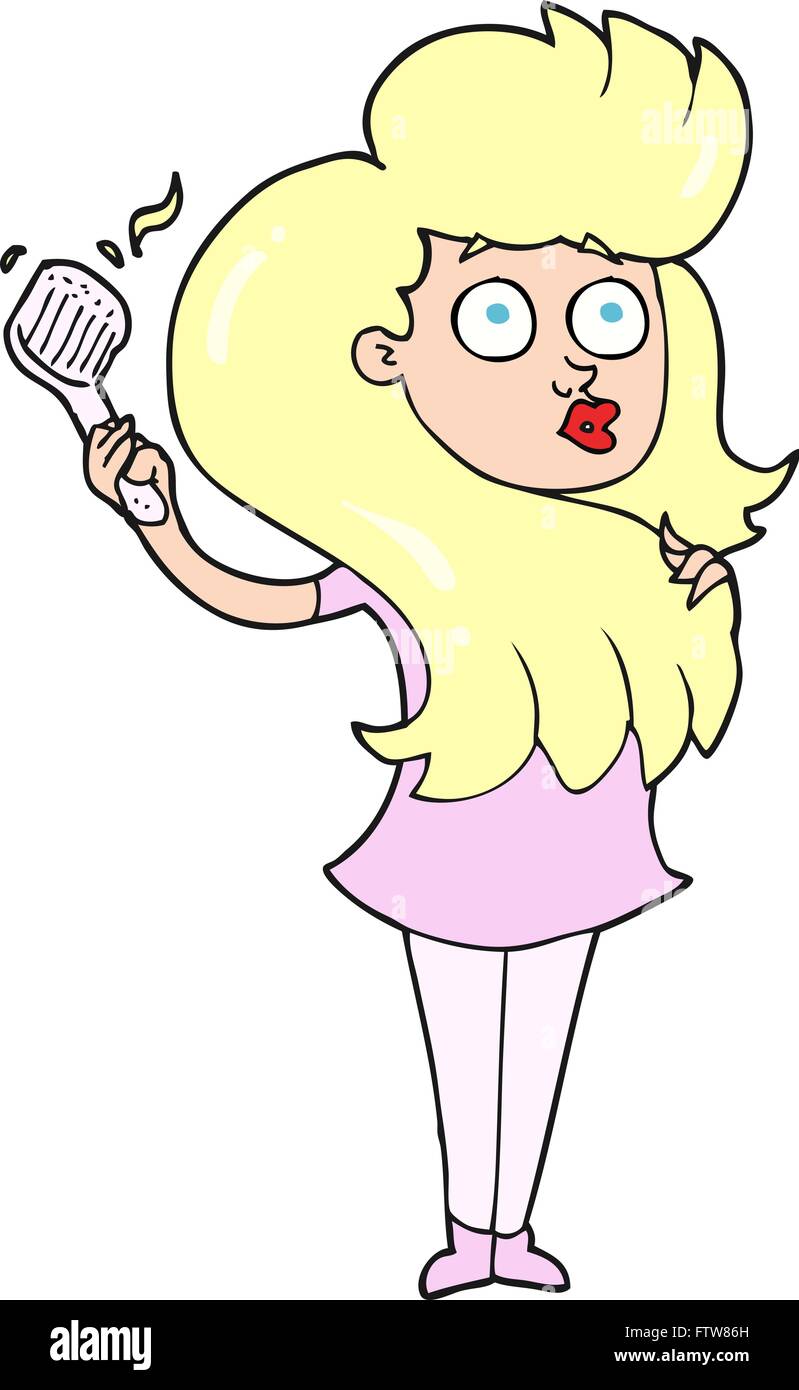 Brushing hair Stock Vector Images - Alamy