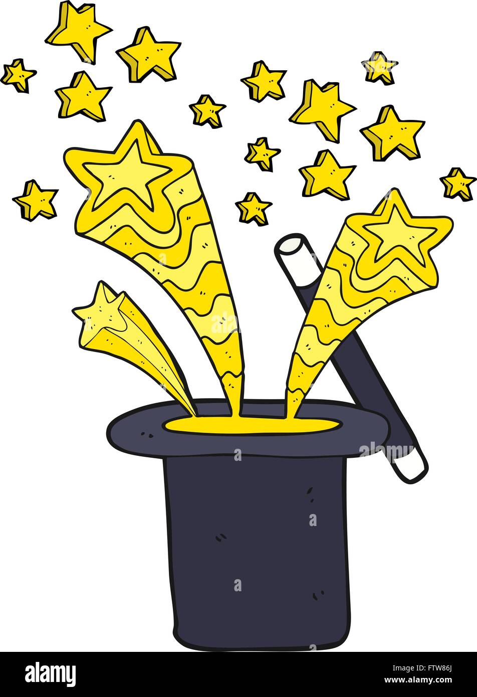 freehand drawn cartoon magician's top hat Stock Vector Image & Art - Alamy