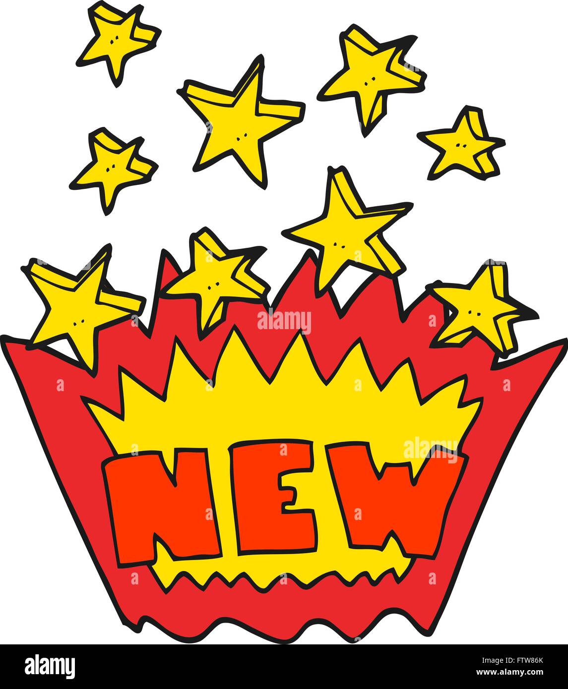 freehand drawn cartoon NEW symbol Stock Vector Image & Art - Alamy