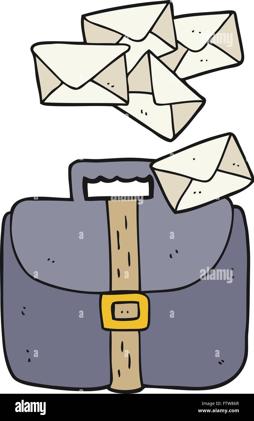 freehand drawn cartoon briefcase spilling letters Stock Vector Image ...