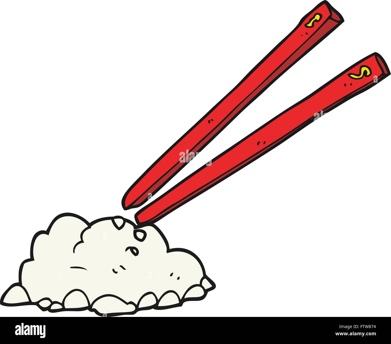 freehand drawn cartoon chopsticks and rice Stock Vector Image & Art - Alamy