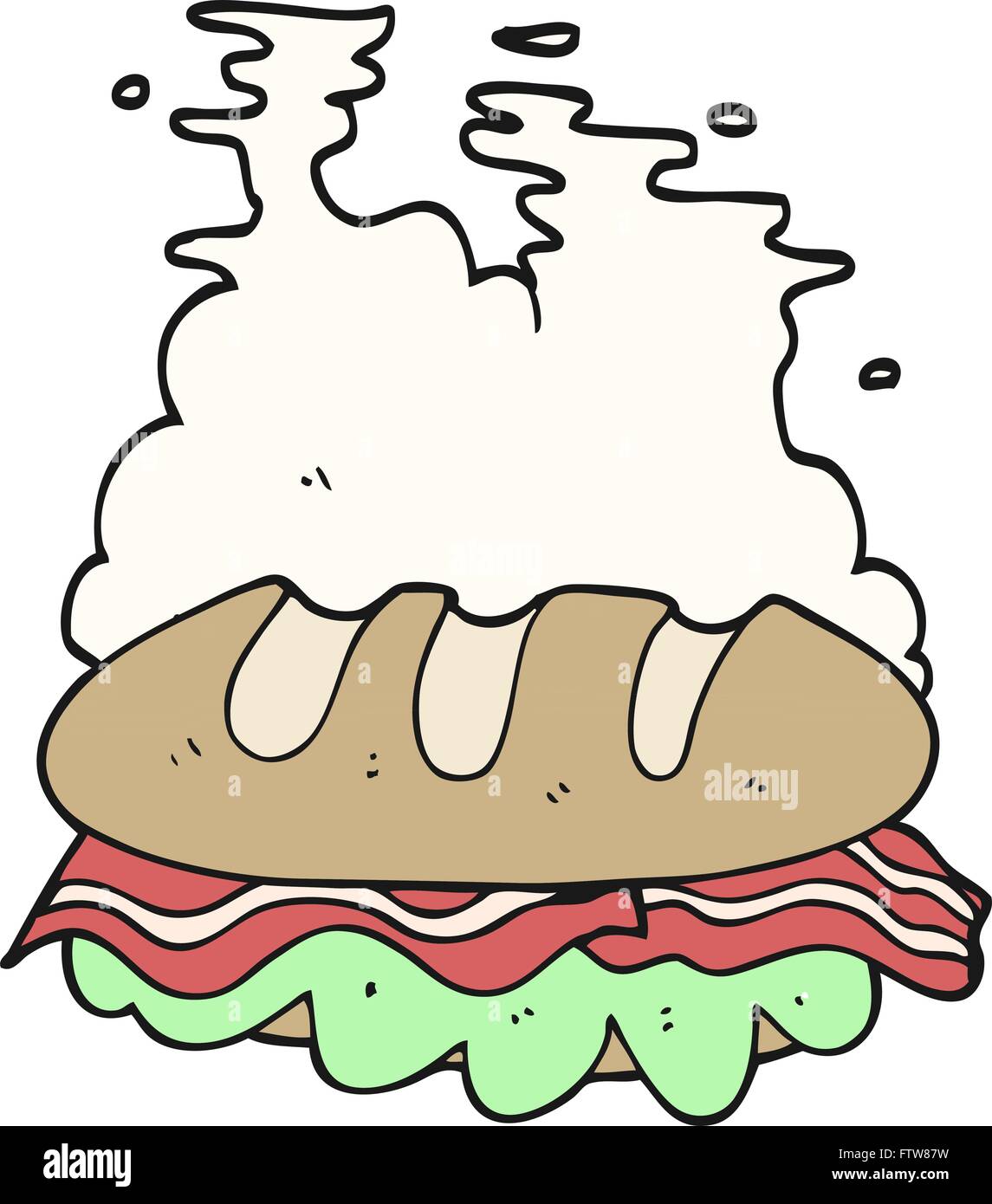 freehand drawn cartoon huge sandwich Stock Vector Image & Art - Alamy