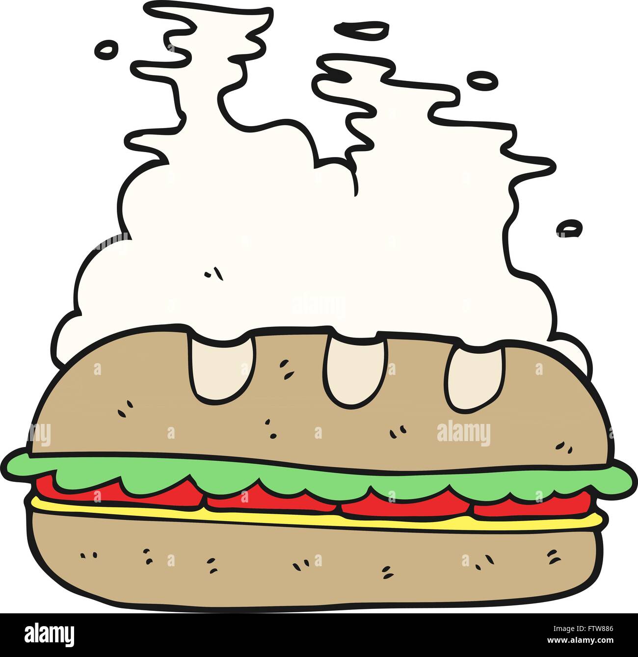 freehand drawn cartoon huge sandwich Stock Vector Image & Art - Alamy
