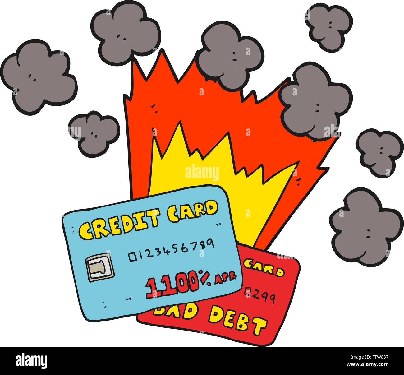 freehand drawn cartoon credit card debt Stock Vector Image & Art - Alamy