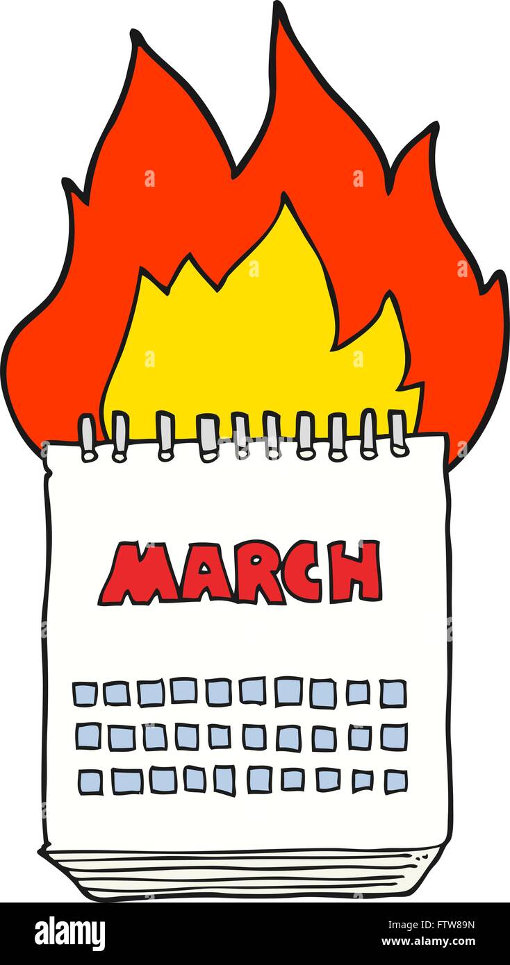 Freehand drawn cartoon march calendar hi-res stock photography and ...