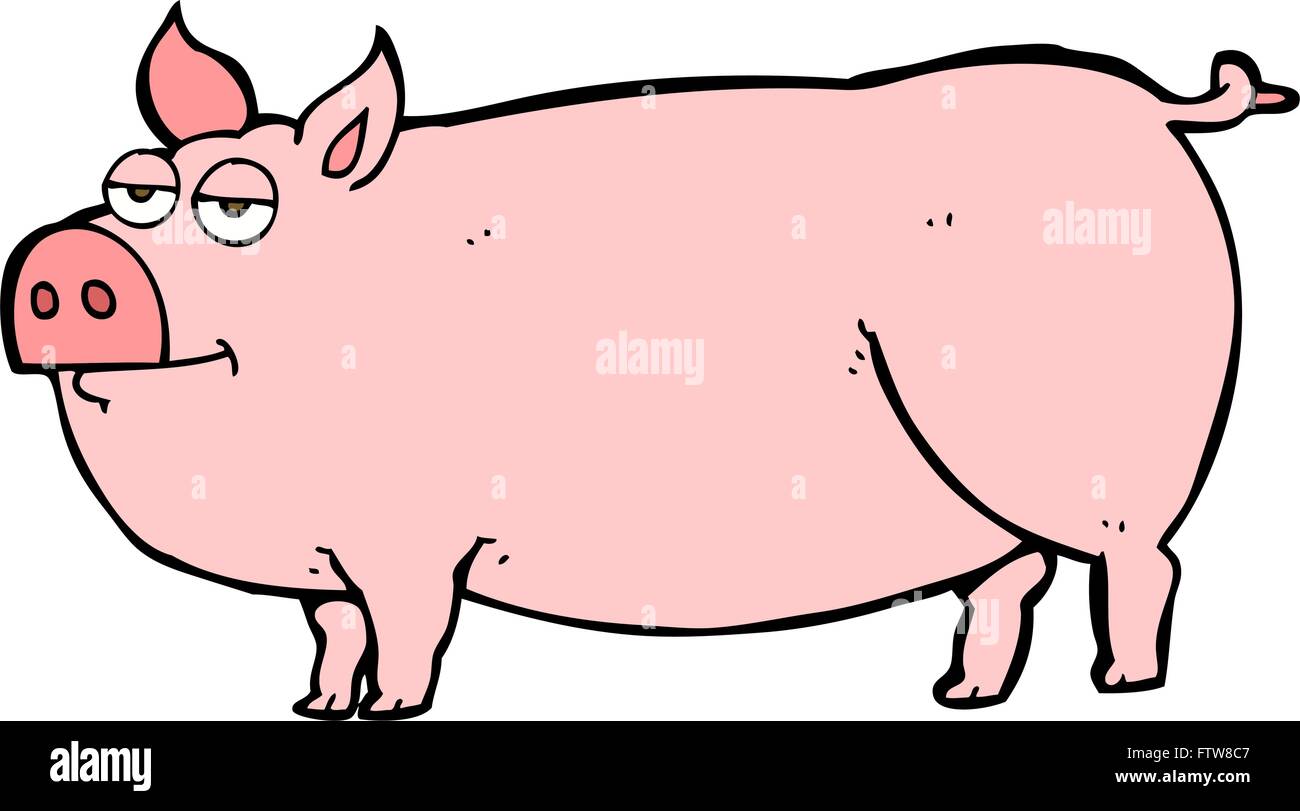 freehand drawn cartoon huge pig Stock Vector Image & Art - Alamy