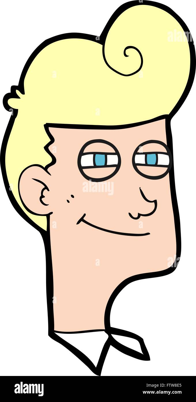 freehand drawn cartoon smiling man Stock Vector Image & Art - Alamy